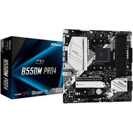 Asrock Mainboard "B550M Pro4", B:24,4cm T:24,4cm, schwarz, Mainboards