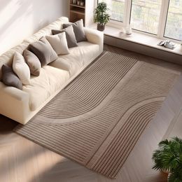 Teppich, B:140cm H:12mm L:200cm, beige, Ayyildiz Teppiche, Microfaser, Wohnzimmer, Teppiche, "POMPEI 1612 , auch als L&auml;ufer", weiche pflegeleichte