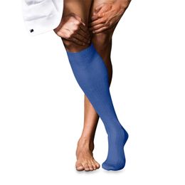 Falke Kinder Kniestr&uuml;mpfe "No. 10 Pure Fil d'&Eacute;cosse", Gr. 41, blau, Obermaterial: 93% Baumwolle CO. 7% Polyamid PA., Socken