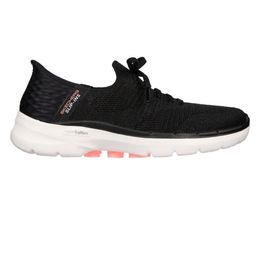 Skechers - "Go Walk 6" Sneaker f&uuml;r Damen, Zum Anschl&uuml;pfen (Schwarz/Leuchtend Pink)