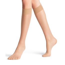 Falke Kinder Kniestr&uuml;mpfe "Seidenglatt", Gr. 39, beige, Obermaterial: 87% Polyamid PA. 13% Elasthan EL., gl&auml;nzend, Socken