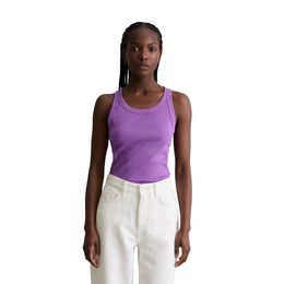 Marc O'Polo Damen T-Shirt "aus Bio-Baumwoll-Stretchjersey", lila, Gr. XXS, MARC O'POLO DENIM, unifarben, Obermaterial: 96% Baumwolle, 4% Elasthan, Shirts