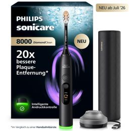 Elektrische Zahnb&uuml;rste "DiamondClean 8000 HX8311/12", schwarz, PHILIPS SONICARE, B:16cm H:23cm T:8cm, Elektrozahnb&uuml;rsten, mit intelligenter