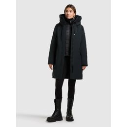 Khujo Damen Kurzmantel "WEDELIA WITH INNER JACKET", schwarz, Gr. S, unifarben, Web, 55% Baumwolle, 45% Polyester, M&auml;ntel