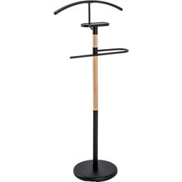 Herrendiener HAKU, B:47cm H:112cm T:29cm, schwarz, Metall, Schlafzimmer, Herrendiener, "Anzugst&auml;nder, Dressboy, Kleiderboy, Kleiderbutler, Stiller