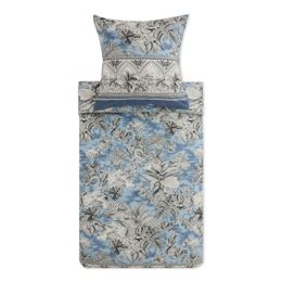 Bettw&auml;sche Bassetti, blau, Satin, Obermaterial: 100% Baumwolle CO., Bettw&auml;sche, "BOBOLI", Komplette Garnitur