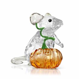 Swarovski Dekofigur "Kristallfigur Sammelfigur IDYLLIA Maus und K&uuml;rbis", orange, Swarovski Kristall, Dekofiguren, Swarovski Kristall