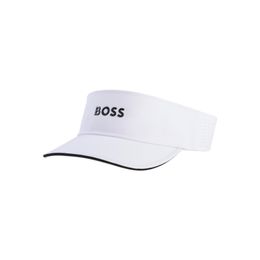 BOSS Green Herren Visor "Quill-Tennis-On-Court", wei&szlig;, unifarben mit Farbeinsatz, Kunstfaser, Caps, mit Logoschriftzug, Unisex