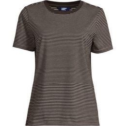LANDS' END Supima T-Shirt mit Rundhalsausschnitt f&uuml;r Damen, Damen, size: regular, Braun, Baumwolle, by Lands' End