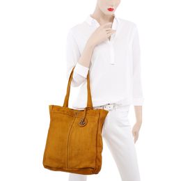 Harbour 2nd Damen Shopper "Elbe 1", gelb, Leder, Taschen, Damen Schultertasche, Umh&auml;ngetasche mit Schmuckanh&auml;nger