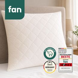 f.a.n. Naturfaserkissen FAN, B:40cm L:80cm, beige, Bezug: 100% Baumwolle. Steppf&uuml;llung: 97% Kamelhaar, 3% sonstige Fasern. F&uuml;llung: 97% Wolle, 3% sonstige