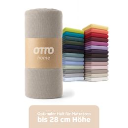Spannbettlaken OTTO HOME, B:160cm L:200cm, grau, Jersey (110 g/m&sup2;), Obermaterial: 100% Baumwolle, Bettlaken, "BLACKBERRY in PREMIUM und BASIC