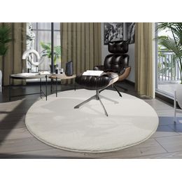 Teppich, H:20mm &Oslash;:160cm, wei&szlig;, OCI DIE TEPPICHMARKE, Polypropylen, Wohnzimmer, Teppiche, "NEW VILLA MELANGE, auch als L&auml;ufer und in Rund", dichter