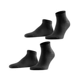 Falke Herren Sneakersocken "Happy 2-Pack", Gr. 43, schwarz, Obermaterial: 85% Baumwolle CO. 13% Polyamid PA. 2% Elasthan EL., glatt, Socken