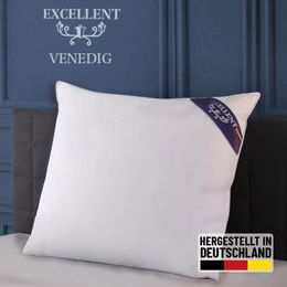 3-Kammer-Kopfkissen EXCELLENT, B:50cm L:50cm, wei&szlig;, Bezug: 100% Baumwolle. F&uuml;llung Au&szlig;en: 90% Daunen, 10% Federn. F&uuml;llung Innen: 100% Federn,
