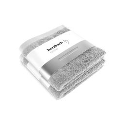 Handtuch Set HERZBACH HOME, silber, Jersey, Obermaterial: 100% Baumwolle CO., Handtuch-Sets, "Pura", 550g/m&sup2;, Premium-Qualit&auml;t, 100% Baumwolle,