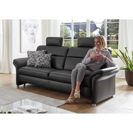 3-Sitzer DIE PLANBAR, B:228cm H:119cm T:92cm, schwarz, Sofas, "PN-EM16031, Breite 228 cm, mit Kopfst&uuml;tzen", wahlweise mit Relaxauszug