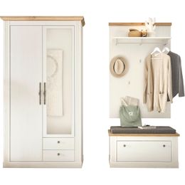 Garderoben-Set OTTO HOME, B:220cm H:203cm T:46cm, wei&szlig;, Flur, Kastenm&ouml;bel-Sets, "Westminster, Garderobe im Landhausstil, Komplettset mit viel
