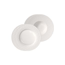 Villeroy & Boch VILLEROY & BOCH Geschirr-Set "Teller-Set Manufacture Ice 4er Set wei&szlig;", 4, wei&szlig;, Geschirr-Sets, Sp&uuml;lmaschinenfest, Mikrowellensicher