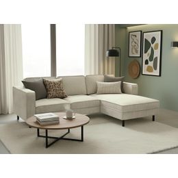 Ecksofa Trendmanufaktur, B:232cm H:81cm T:161cm, beige, 92% Polyester, 8% Polyamide, Wohnzimmer, Sofas, "Watkins Couch wahlweise mit Schlaffunktion