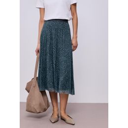 Street One Damen Midirock, gr&uuml;n, Gr. 46, gemustert, Stoff, Obermaterial: 94% Polyester, 6% Elasthan. Futter: 100% Viskose, R&ouml;cke, mit Mesh