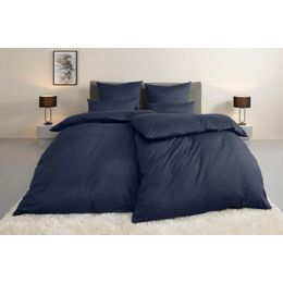 Bettw&auml;sche OTTO HOME, blau, Mako-Satin, Obermaterial: 100% Baumwolle, Bettw&auml;sche, "Mila ab Gr. 135x200 cm aus 100% Baumwolle", zeitlos elegante Uni