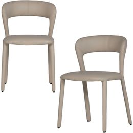 Esszimmerstuhl Woood, B:51cm H:76cm T:56cm, beige, Holzwerkstoff, St&uuml;hle, "Noble mit Bezug und vollgepolstertem Gestell B 51 x T 56 x H 76 cm", (Set,