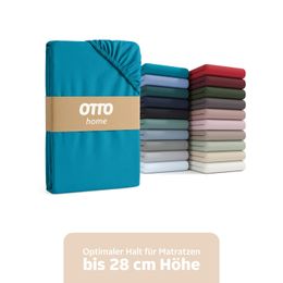 Spannbettlaken OTTO HOME, B:140cm L:200cm, blau, Jersey (160 g/m&sup2;), Obermaterial: 100% Baumwolle, Bettlaken, "BLACKBERRY in PREMIUM und BASIC