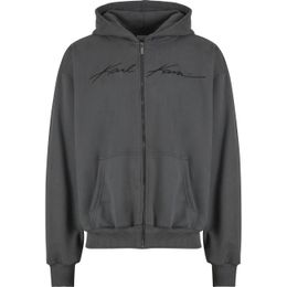 Karl Kani Damen Sweatjacke "Karl Kani KK Autograph Heavy Sweat OS Ziphoodie"schwarz, Gr. XXS, 80% Baumwolle, 20% Polyester, Sweatjacken