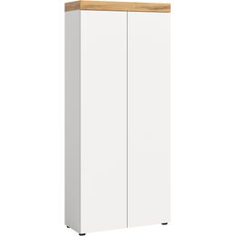 Schuhschrank OTTO HOME, B:77cm H:179cm T:37cm, wei&szlig;, FSC-zertifizierter Holzwerkstoff, Flur, Schr&auml;nke, "MAMBO, TOPSELLER, H&ouml;he 179 cm, 2 T&uuml;ren, 9