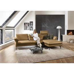 Ecksofa DIE PLANBAR, B:289cm T:180cm, braun, Wohnzimmer, Sofas, "PN-EM23050, L-Form, Breite 289 cm", Optional mit Echtleder-R&uuml;cken, Kopfst&uuml;tze, Sitz-
