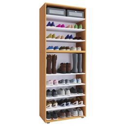 Schuhschrank Vcm, B:70cm T:37cm, braun, Obermaterial: 100% Holz Wood., Flur, Schr&auml;nke, "XXL Holz Gro&szlig;er Schuhschrank Schuhregal Lona 9"
