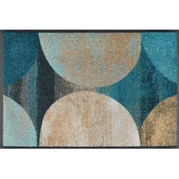 Fu&szlig;matte, B:50cm H:7mm L:75cm, blau, wash+dry by Kleen-Tex, Kunstfaser, Flur, Teppiche, "Galaxia", Schmutzfangmatte, rutschhemmend, waschbar