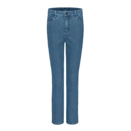 GOLDNER Damen Regular-fit-Jeans "Kurzgr&ouml;&szlig;e Angesagte Jeanshose mit farbenfrohem Galon", blau, Gr. 25, Obermaterial: 81% Baumwolle CO. 18% Polyester