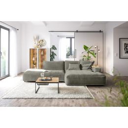 Ecksofa Musterring, B:330cm H:81cm T:190cm, gr&uuml;n, 100% Polyester, Wohnzimmer, Sofas, "Lucia modern und bequem, Breite 330cm, L-Form", verschiedene