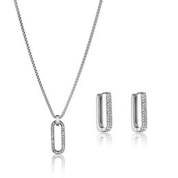 MARC LAUDER Damen Ohrring und Ketten Set "MS012S", 39&ndash;44cm, silber, Edelstahl, Schmuck_Sets, 39&ndash;44 cm