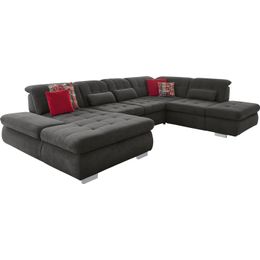 Wohnlandschaft DIE PLANBAR, B:382cm H:84cm T:260cm, schwarz, 100% Polyester, Sofas, "MP-IN17004 U-Form, Breite 382 cm, mit Federkern-Polsterung",