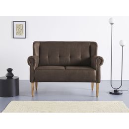 K&uuml;chensofa Home Affaire, B:142cm H:99cm T:73cm, braun, Microfaser in Antiklederoptik (100% Polyester), Sofas, "Moro Couch mit Federkern, bequem,