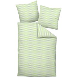Bettw&auml;sche Janine, gr&uuml;n, Interlock-Jersey, Obermaterial: 100% Baumwolle, Bettw&auml;sche, "CARMEN S 55124 06 * 155X220,80x80", mit Rei&szlig;verschluss