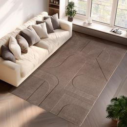Teppich, B:120cm H:12mm L:170cm, beige, Ayyildiz Teppiche, Microfaser, Wohnzimmer, Teppiche, "POMPEI 1614 , auch als L&auml;ufer", weiche pflegeleichte