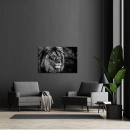 Leinwandbild B&Ouml;NNINGHOFF, B:90cm H:60cm T:1,8cm, bunt, Canvas, MDF, Wohnzimmer, Bilder, "Wandbild L&Ouml;WE 60x90 cm &ndash; Leinwandbild Keilrahmen Deko