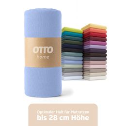 Spannbettlaken OTTO HOME, B:120cm L:200cm, blau, Jersey (110 g/m&sup2;), Obermaterial: 100% Baumwolle, Bettlaken, "BLACKBERRY in PREMIUM und BASIC