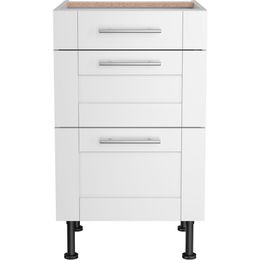 Unterschrank Optifit, B:50cm H:87cm T:58,4cm, wei&szlig;, K&uuml;che, Schr&auml;nke, "Ahus", Breite 50 cm