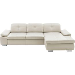 Ecksofa DIE PLANBAR, B:309cm H:85cm T:195cm, wei&szlig;, Wohnzimmer, Sofas, "PN-IN16012 L-Form, Breite 309 cm", inkl. Sitztiefenverstellung, optional mit