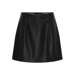 Only Damen Lederimitatrock "ONLELINA FAUX LEATHER SKIRT OTW", schwarz, Gr. XL, unifarben, Web, Obermaterial: 100% Polyester, R&ouml;cke