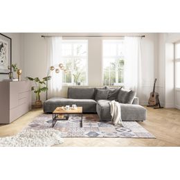 Ecksofa Musterring, B:304cm H:81cm T:224cm, grau, 100% Polyester, Wohnzimmer, Sofas, "Lucia bequem, elegant & zeitlos, elegante Sofa ohne Armlehnen",