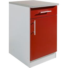 Wiho-K&uuml;chen Unterschrank WIHO K&Uuml;CHEN, B:40cm H:85cm T:50cm, rot, K&uuml;che, Schr&auml;nke, "Kiel", 40 cm breit, 50 cm tief