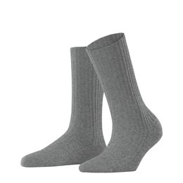 Falke Damen Socken "Cosy Wool Boot", Gr. 35, grau, Obermaterial: 31% Wolle WO. 27% Viskose CV. 24% Polyamid PA. 18% Kaschmir WS., Socken