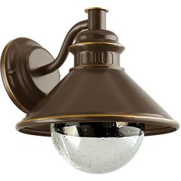 Eglo Wandleuchte "Albacete Au&szlig;enlampe IP44 spritzwassergesch&uuml;tzt, E27, Wandlampe, Lampe", 1, H: 25,5cm, 1 Stk., braun, Badezimmer, Leuchten,