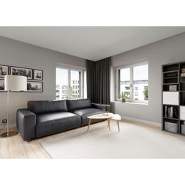 Big-Sofa Musterring, B:252cm H:81cm T:124cm, schwarz, Flachgewebe FLORIS (100% Polyester);Flachgewebe VALMONT (60% Baumwolle/ 40% Leinen);Microfaser